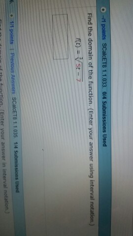 Solved Find the domain of the function f(t) = 3 squareroot | Chegg.com