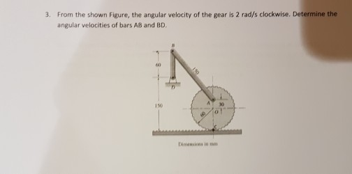 Solved From the shown Figure, the angular velocity of the | Chegg.com
