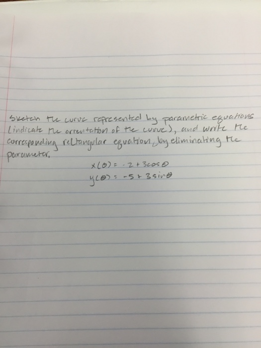Solved Sketch The Curve Represented By Parametric Equations 