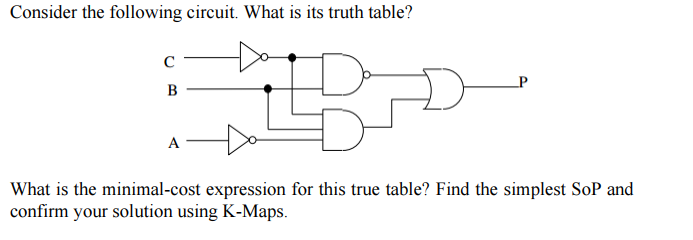 Solved Consider the following circuit. What is its truth | Chegg.com