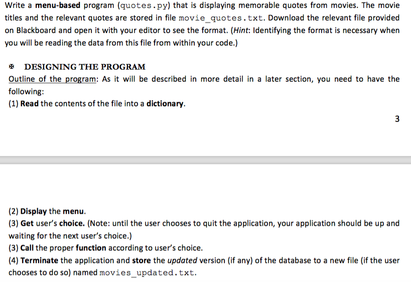 Solved movie_qoutes.txt (here is screenshot of how the | Chegg.com