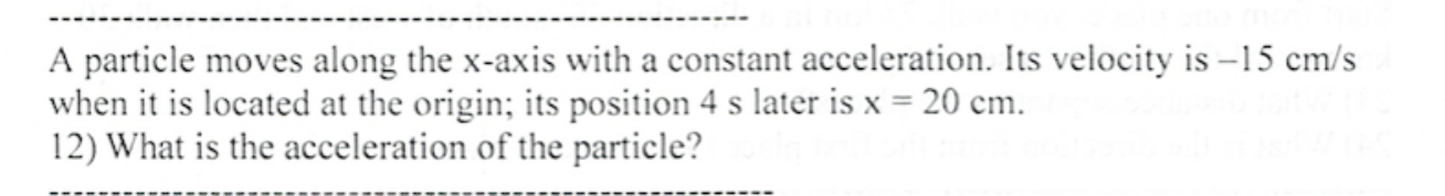 Solved A Particle Moves Along The X Axis With A Constant