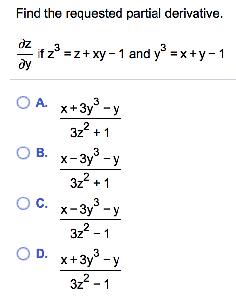 Solved Find the re quested partial derivative . 3 2 3z 1 2 | Chegg.com