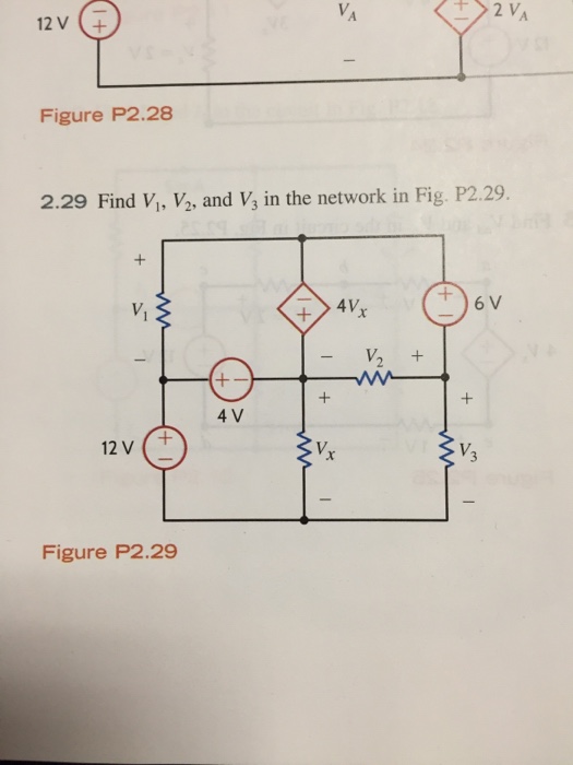 Solved Find V_1, V_2, and V_3 in the network in Fig P2.29. | Chegg.com