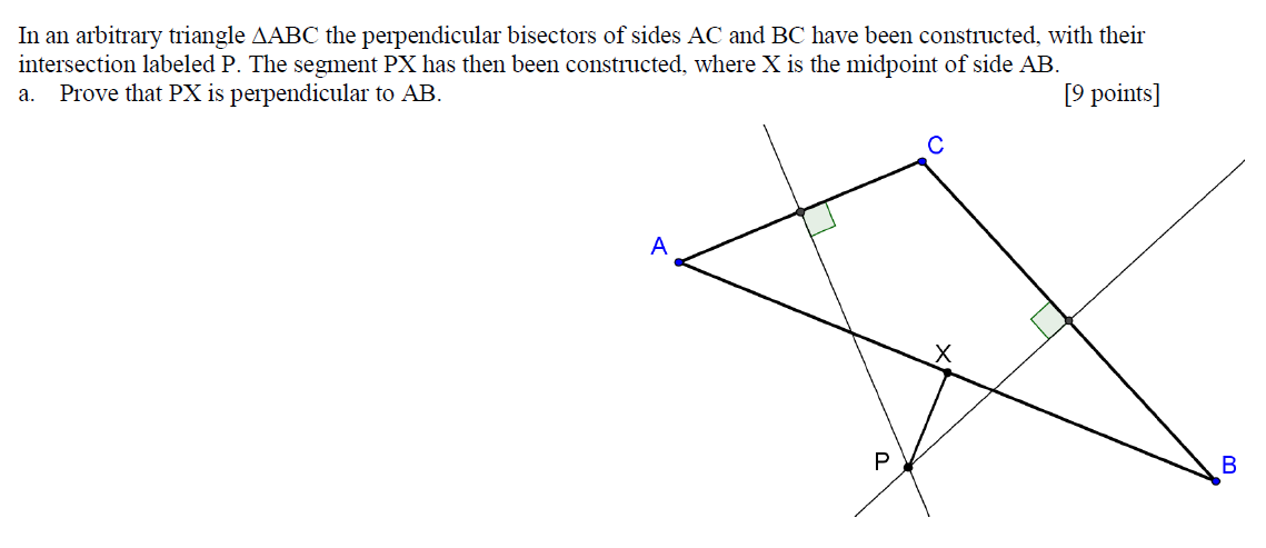 Solved In an arbitrary triangle AABC the perpendicular | Chegg.com
