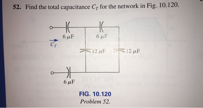 Solved Find the total capacitance C_T for the network in | Chegg.com Solved Find the total capacitance C_T for the network in | Chegg.com