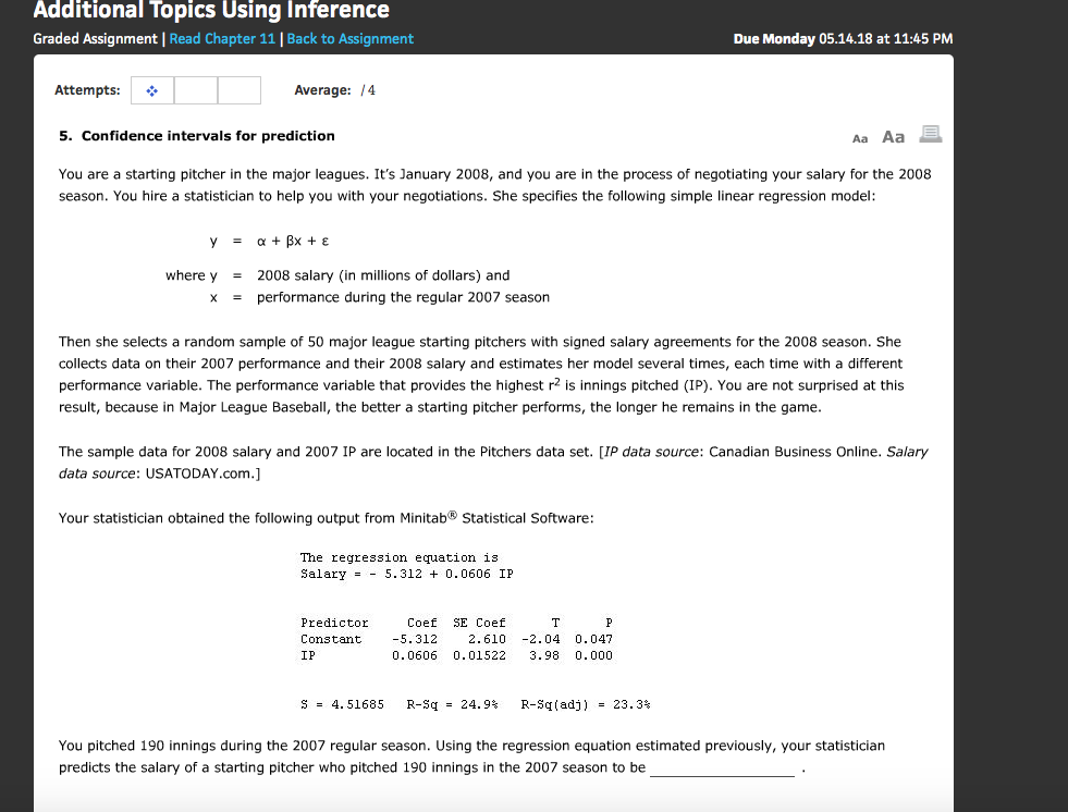 Solved Additional Topics Using Inference Graded Assignment | | Chegg.com