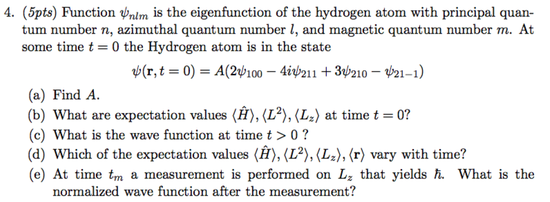 Solved 4. (5pts) Function ??1m is the eigen function of the | Chegg.com