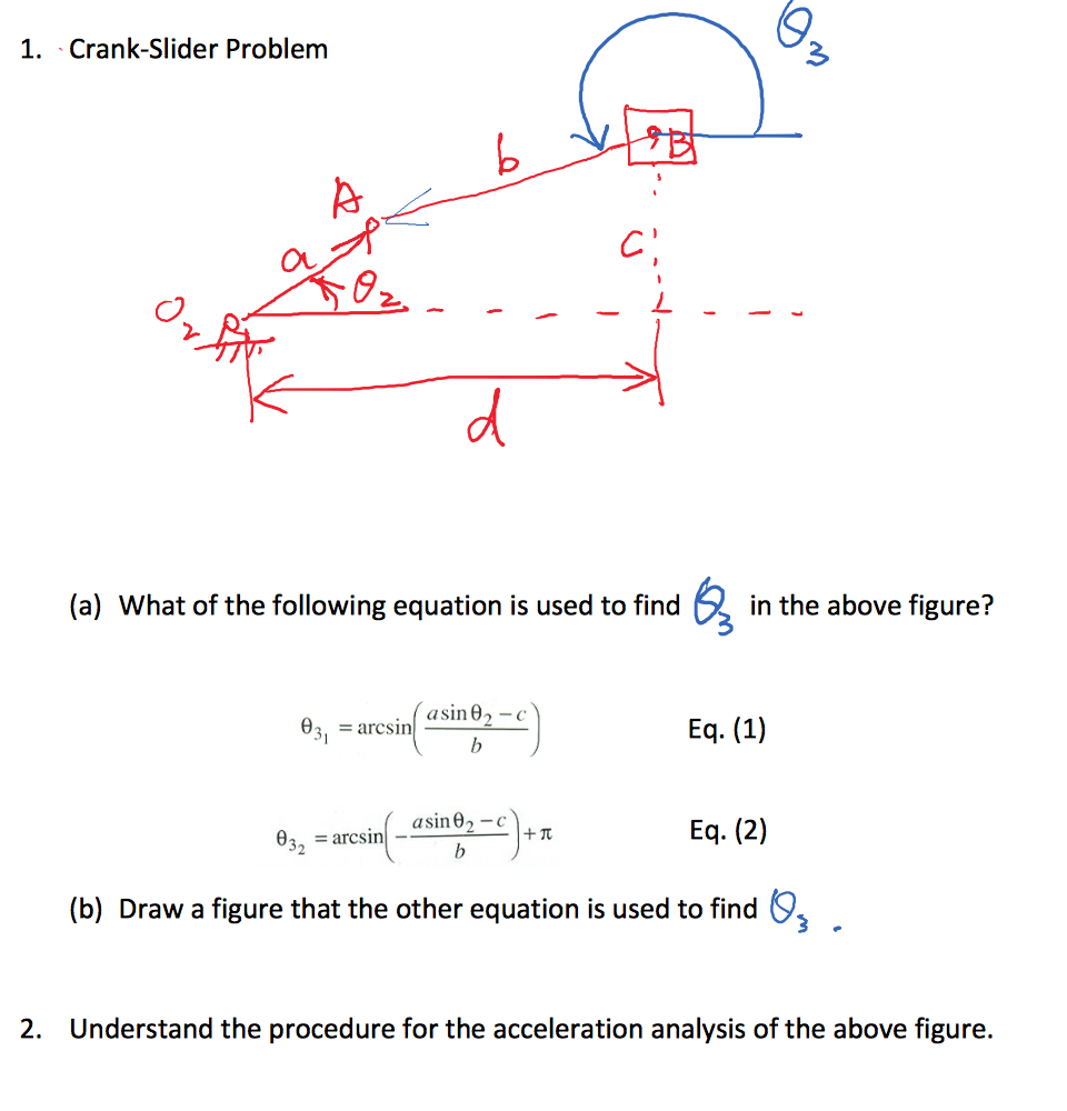 Solved Crank-Slider problem (a) What of the following | Chegg.com