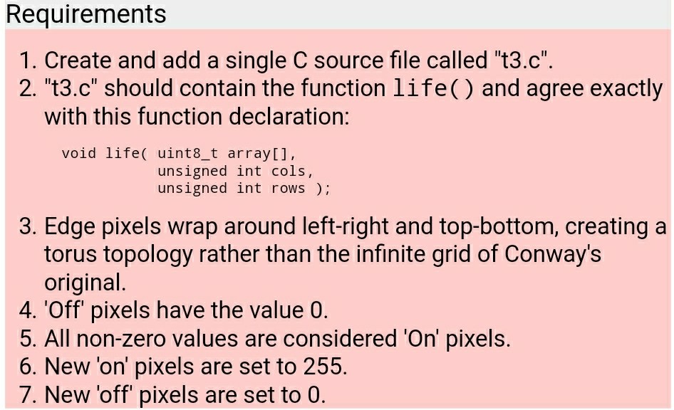 Requirements 1. Create and add a single C source file | Chegg.com