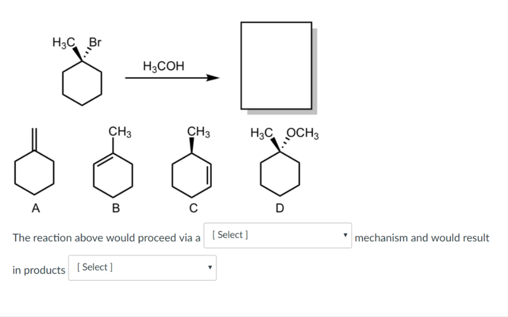 Solved H2C. Br H3COH CH3 CH3 The reaction above would | Chegg.com