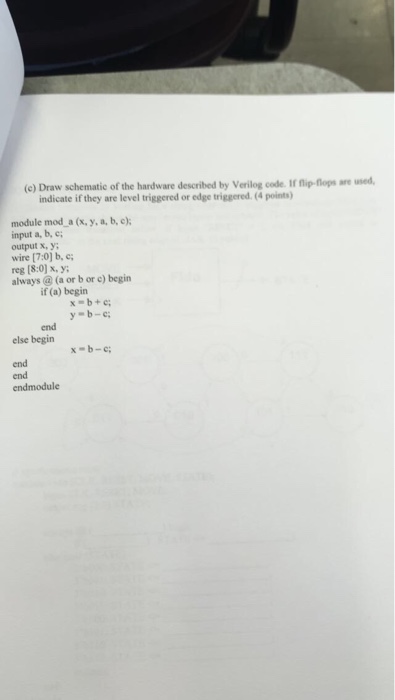 Solved Draw schematic of the hardware described by Verilog | Chegg.com