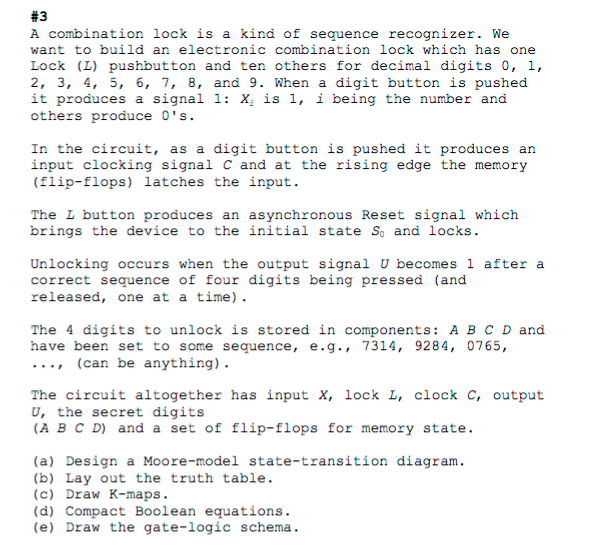 #3 A combination lock is a kind of sequence | Chegg.com