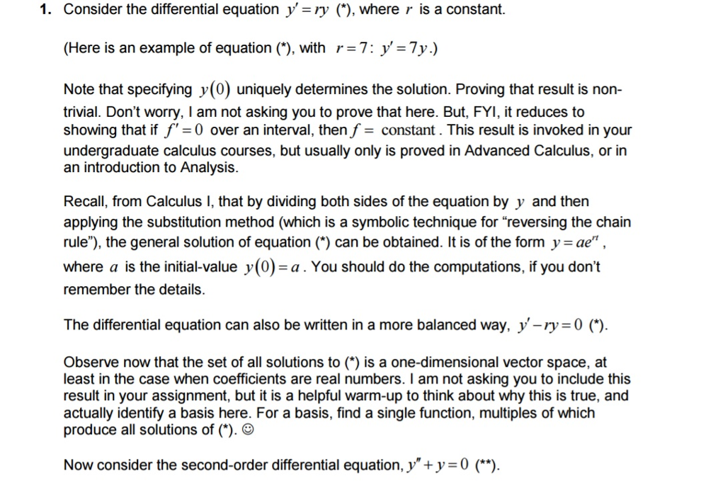Solved 1. Consider the differential equation y 3ry where r | Chegg.com