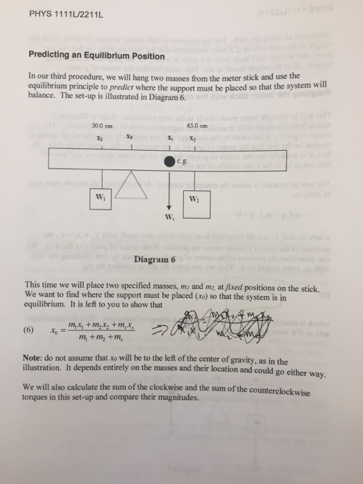 Solved PHYS 1111L/2211L Predicting an Equilibrium Position | Chegg.com
