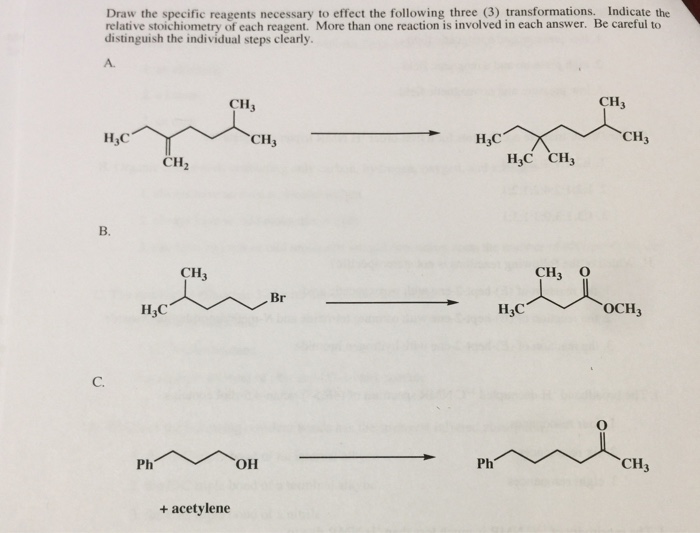 Solved Draw the specific reagents necessary to effect the | Chegg.com