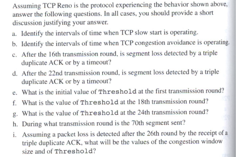 Solved P33. Consider the following plot of TCP window size | Chegg.com