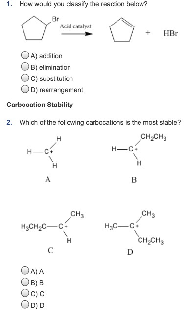 Solved How would you classify the reaction below? addition | Chegg.com