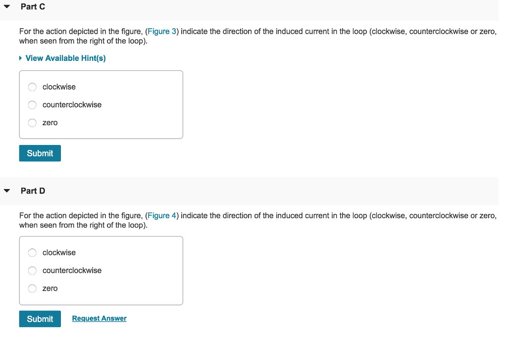 Solved Induced Current in a Metal Loop Conceptual Question | Chegg.com
