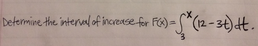 Solved Determine the interval of increase for F(x) = | Chegg.com