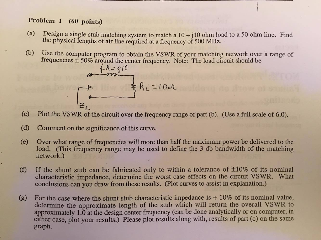 Design a single stub matching system to match a 10 + | Chegg.com
