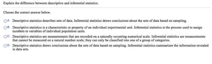 Solved Explain the difference between descriptive and | Chegg.com Solved Explain the difference between descriptive and | Chegg.com