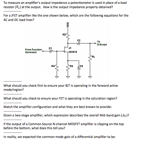 Solved To measure an amplifier's output impedance a | Chegg.com