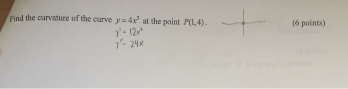 Solved Find the curvature of the curve y = 4x^3 at the point | Chegg.com