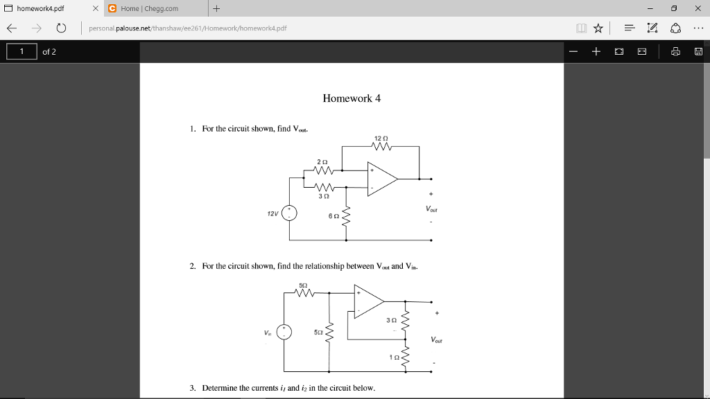 Solved For the circuit shown, find V_out. For the circuit | Chegg.com