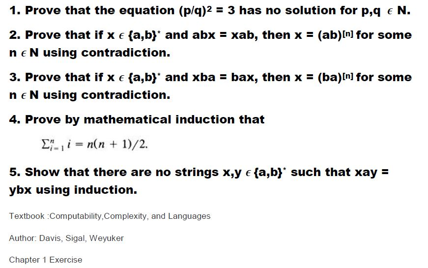 Solved 1. Prove that the equation (p/q)2 - 3 has no solution | Chegg.com