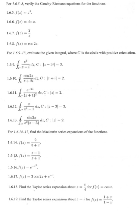 Solved Verify the Cauchy-Riemann equations for the | Chegg.com