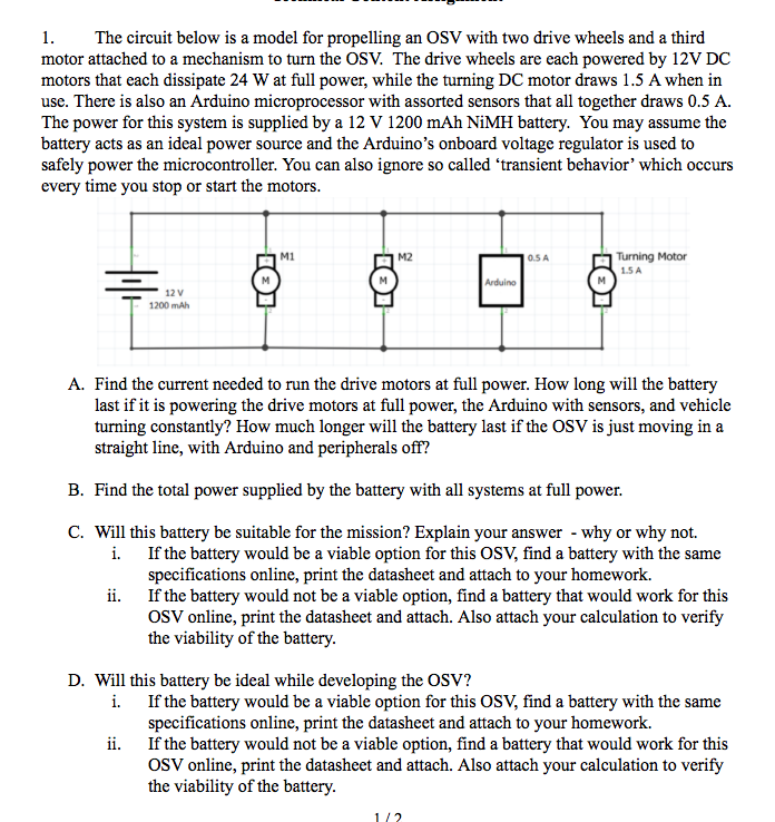 Solved The circuit below is a model for propelling an OSV | Chegg.com
