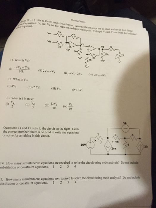 Solved What is mA? V_2/2 V_2/3 13V_2/30 V_2/1 Questions 14 | Chegg.com