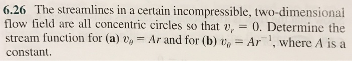 Solved The streamlines in a certain incompressible, | Chegg.com