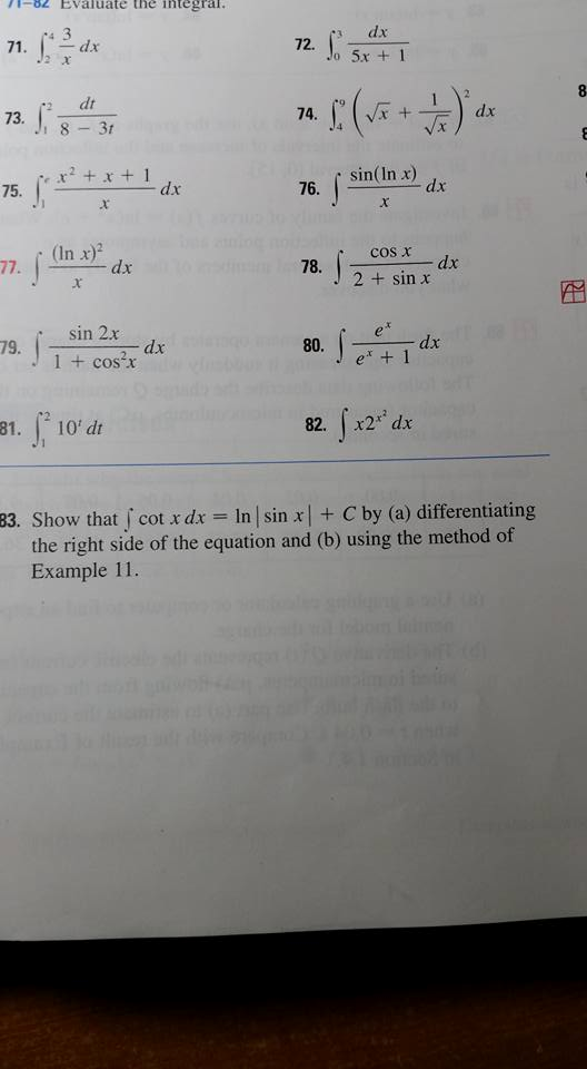 Solved Evaluate me integral. Show that integral cot xdx = | Chegg.com