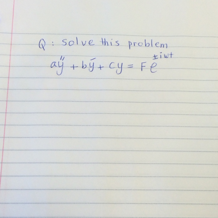 Solved Solve this problem ay" + by' + cy = Fe^plusminus i w | Chegg.com
