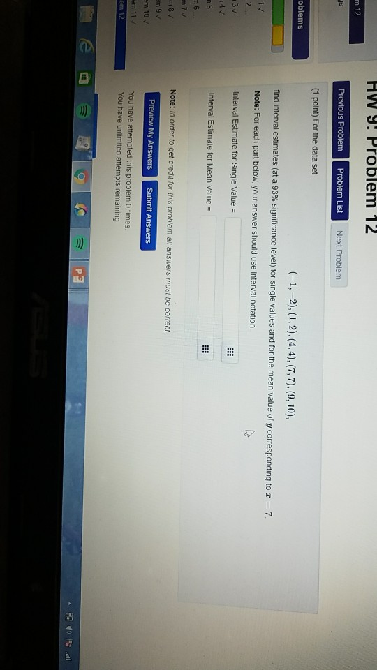 Solved HW9. Problem 12 PrevoOus Problem Problern List Next | Chegg.com