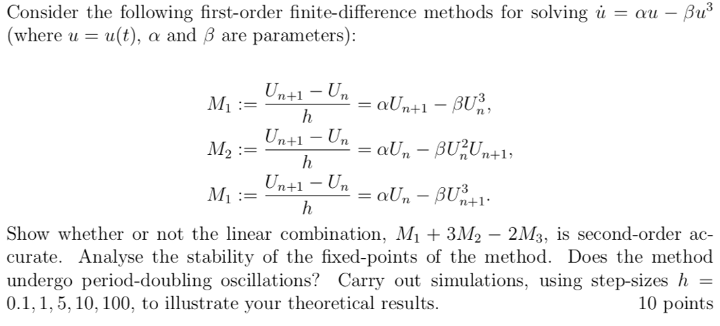 Consider the following first-order finite-difference | Chegg.com