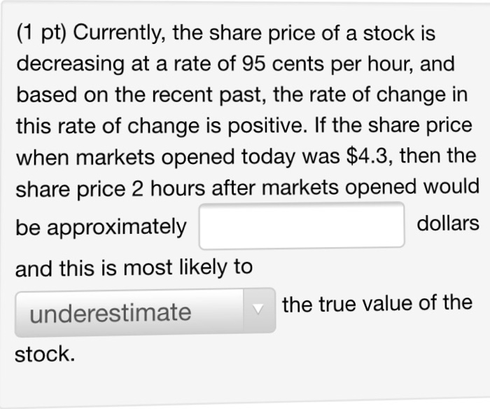 Solved Currently, the share price of a stock is decreasing | Chegg.com