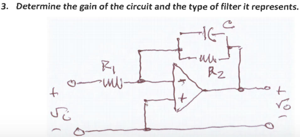 Solved Determine the gain of the circuit and the type of | Chegg.com