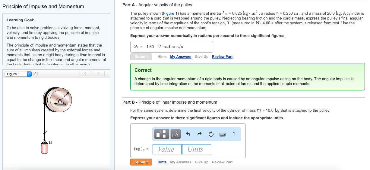 Solved Principle of Impulse and Momentum Part A - Angular | Chegg.com