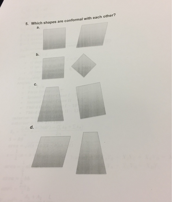 Solved Which shapes are conformal with each other? | Chegg.com
