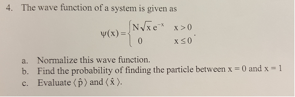 Solved The wave function of a system is given as Psi (x) = | Chegg.com