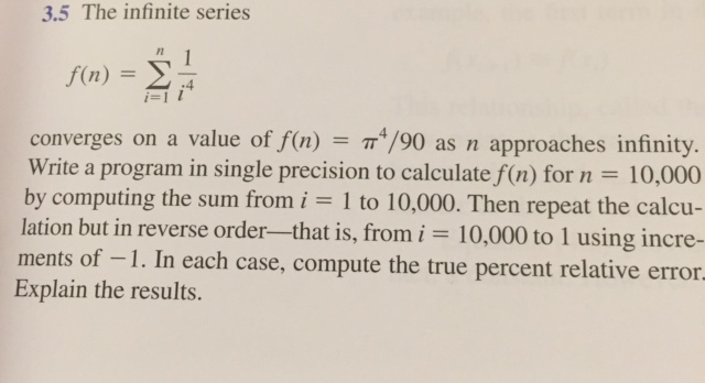 Solved The Infinite Series F9n Sigma N I 1 1 I 4