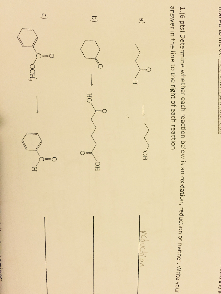 Solved Determine Whether Each Reaction Below Is An