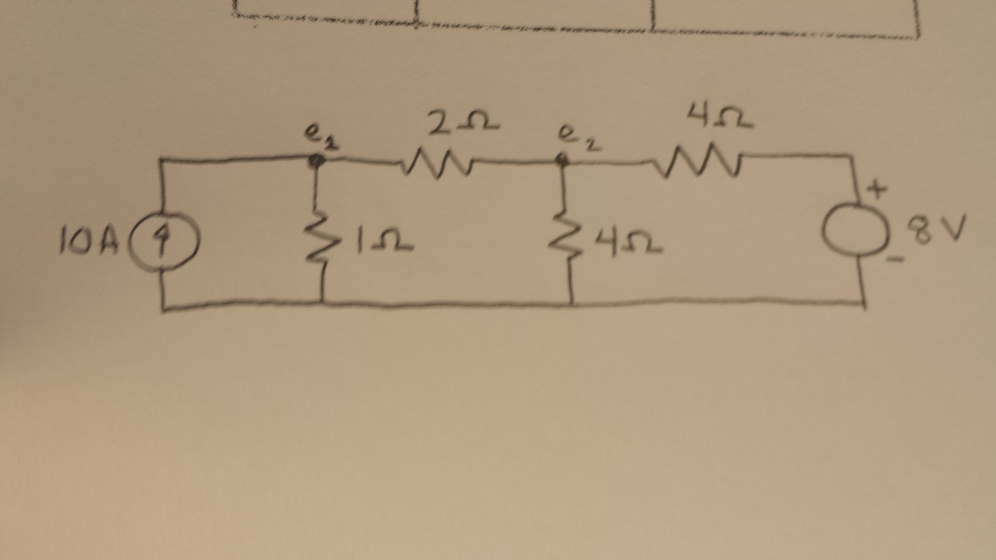Solved Solve for e1 and e2 in the circuit : | Chegg.com