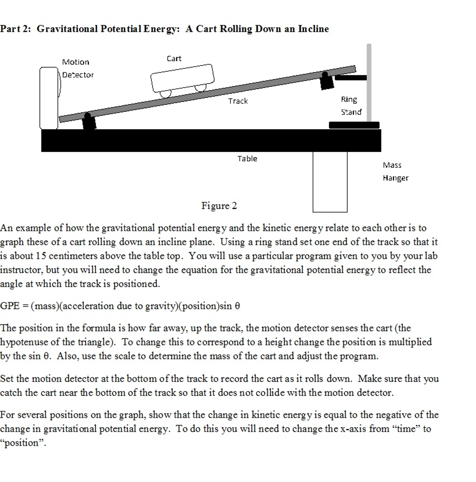Solved Part2: Gravitational Potential Energy: A Cart Rolling | Chegg.com