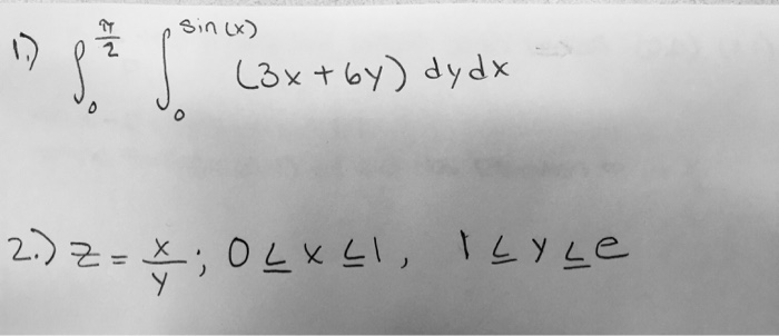 Solved 1. Write the equivalent double integral with the | Chegg.com