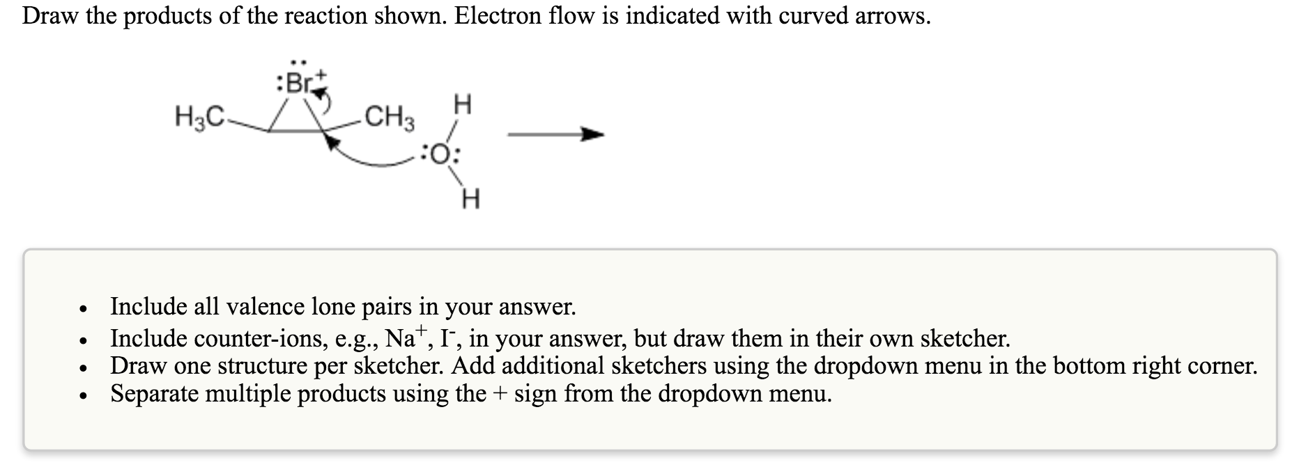 Solved Draw the products of the reaction shown. Electron | Chegg.com