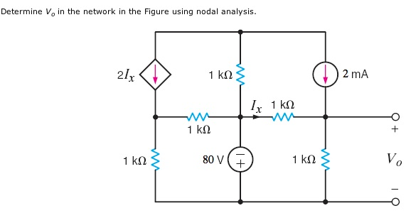 Solved Determine Vo in the network in the Figure using nodal | Chegg.com Solved Determine Vo in the network in the Figure using nodal | Chegg.com